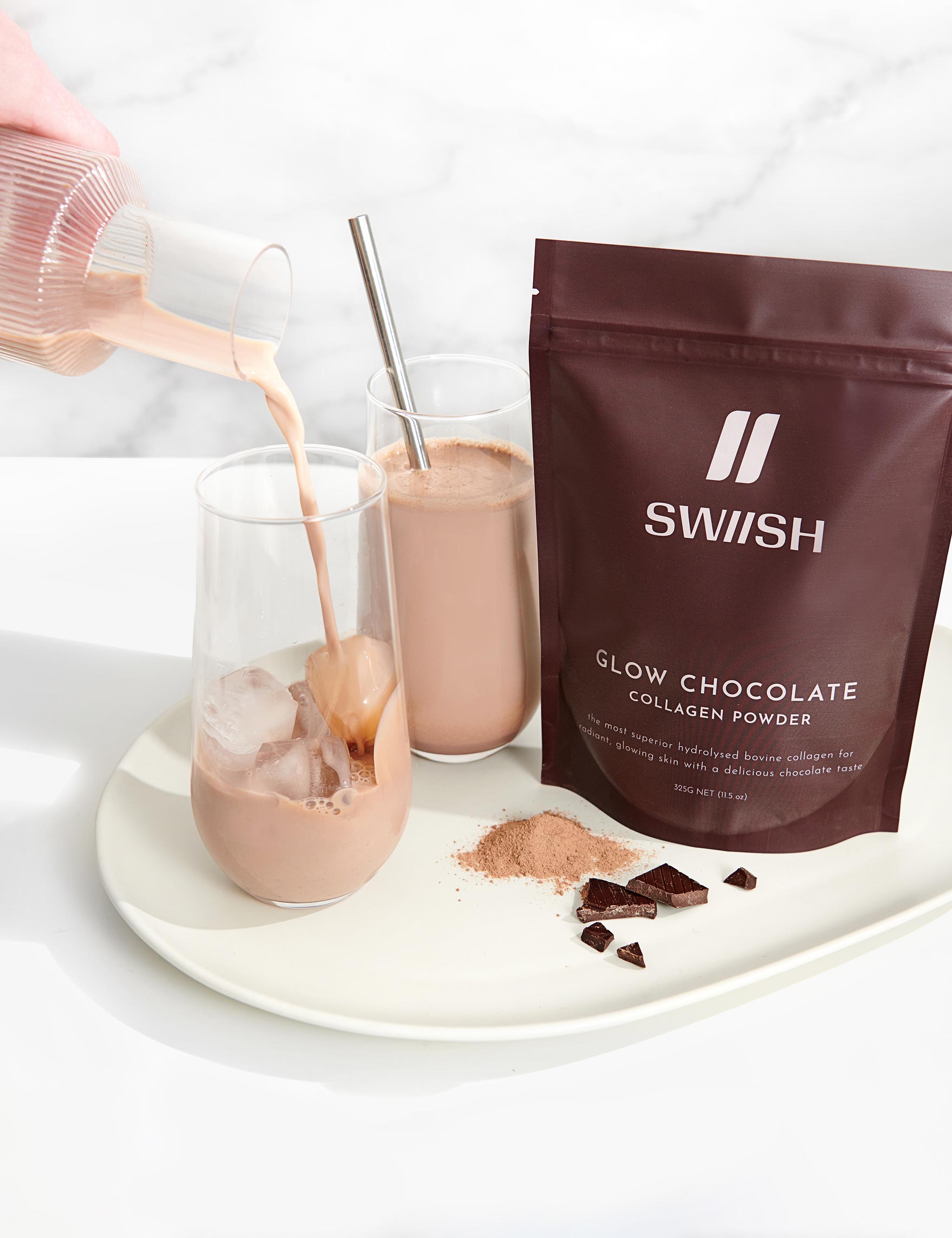 Glow Chocolate Collagen Powder – SWIISH